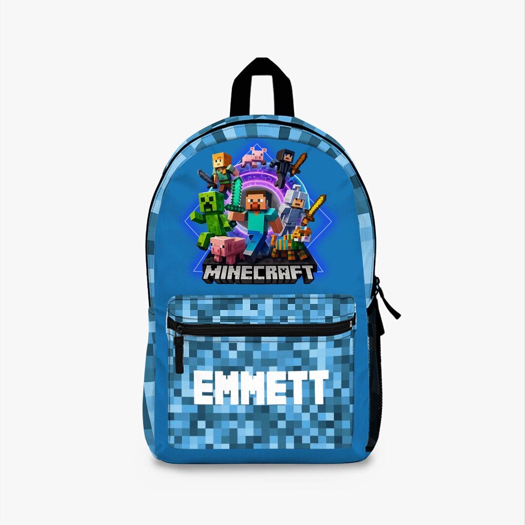 Custom Personalized Pixel Game Backpack, Kids Block Style School Bag - Etsy