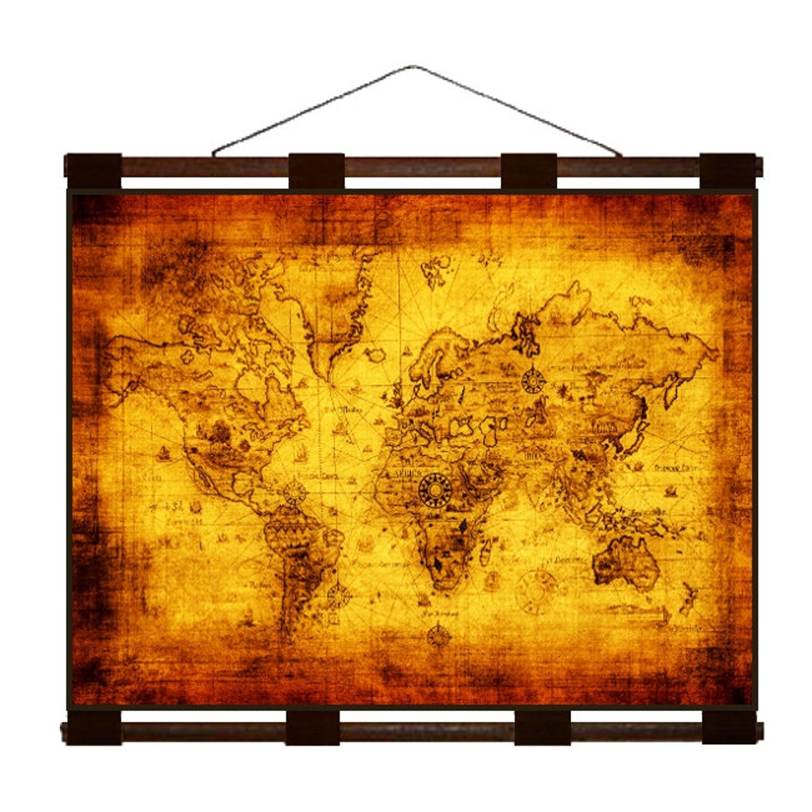ANTIQUE WORLD Map 1M Handmade Leather Wall Hanging 16x12 | Etsy