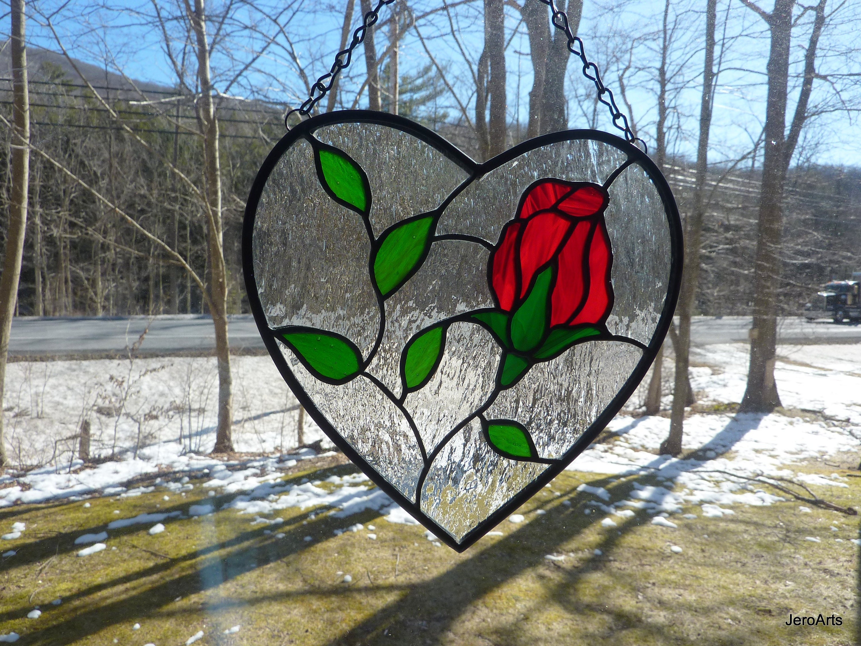 Heart Stained Glass Window