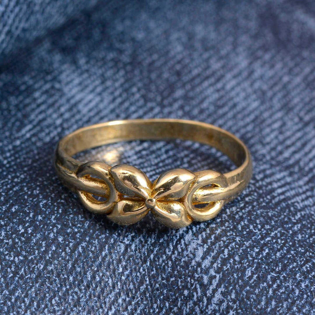 Brass Knot Ring Minimalist Bow Design Adjustable Statement Ring - Etsy