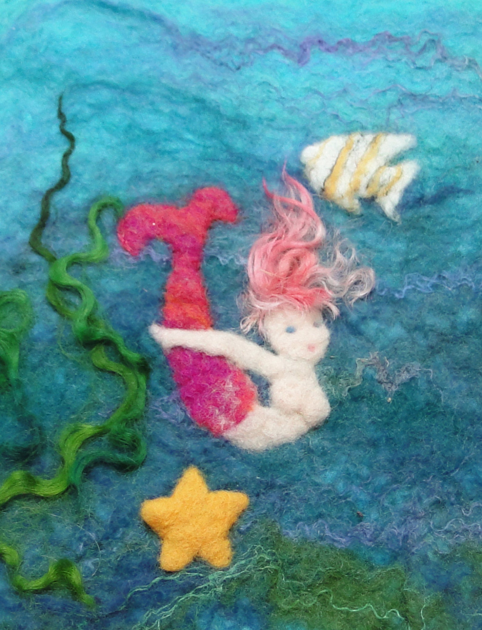 Felt Making Kit to Make Mermaid Picture With Angel Fish and | Etsy