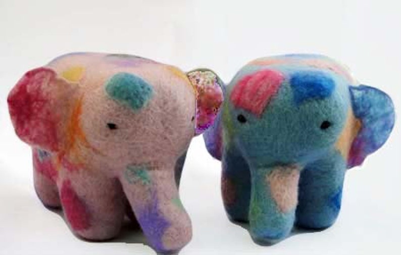 Needle Felt Kit Elephant in Pastel Colours Online Tutorial - Etsy