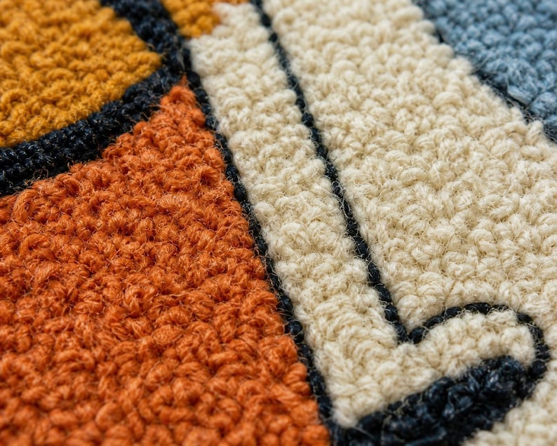 Abstract Face Hand-tufted Rug – Geometric Boho Carpet for Living Room ...