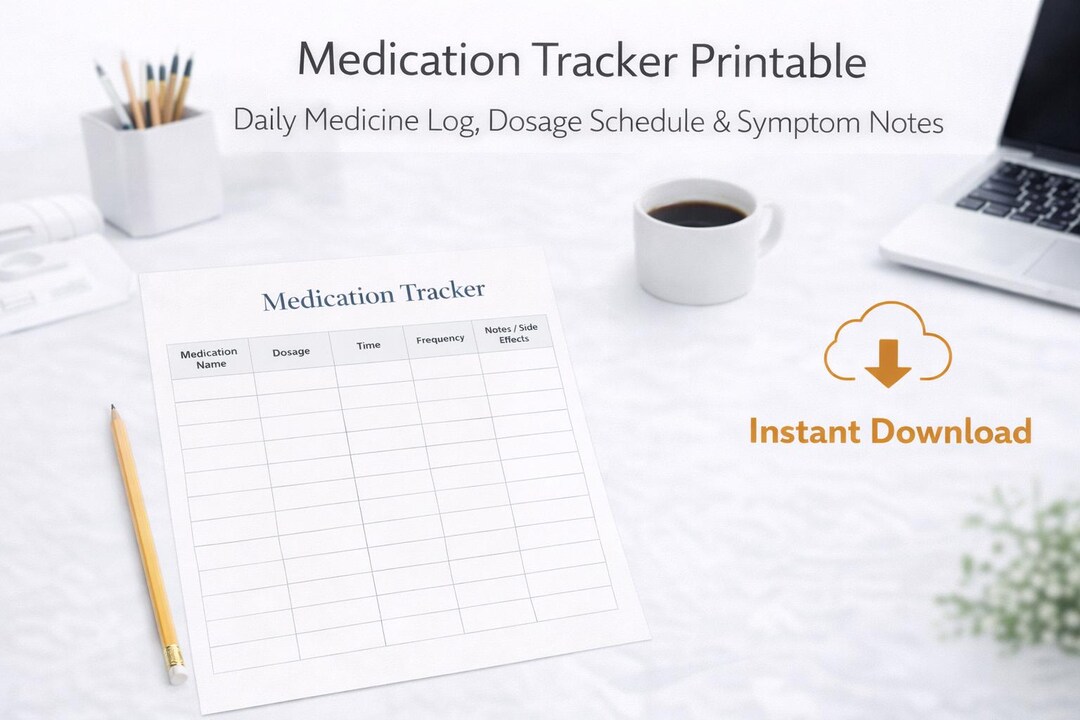 Medication Tracker Printable | Daily Medicine Log | Dosage Schedule ...