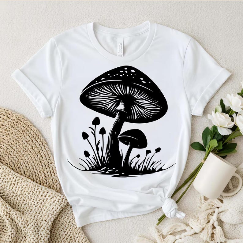 Mushroom SVG PNG: Woodland Fungi Design- Cricut Silhouette, Digital ...