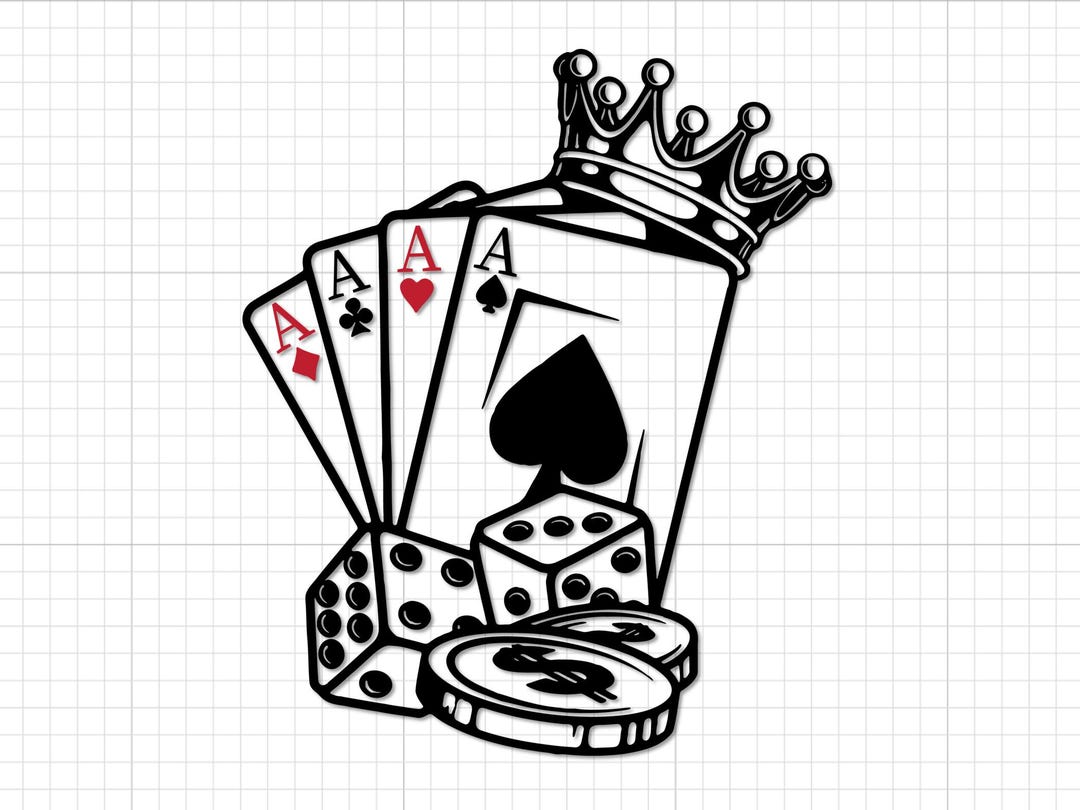 Poker Playing Cards SVG PNG, Casino Art Game Clipart, T-shirt Design ...