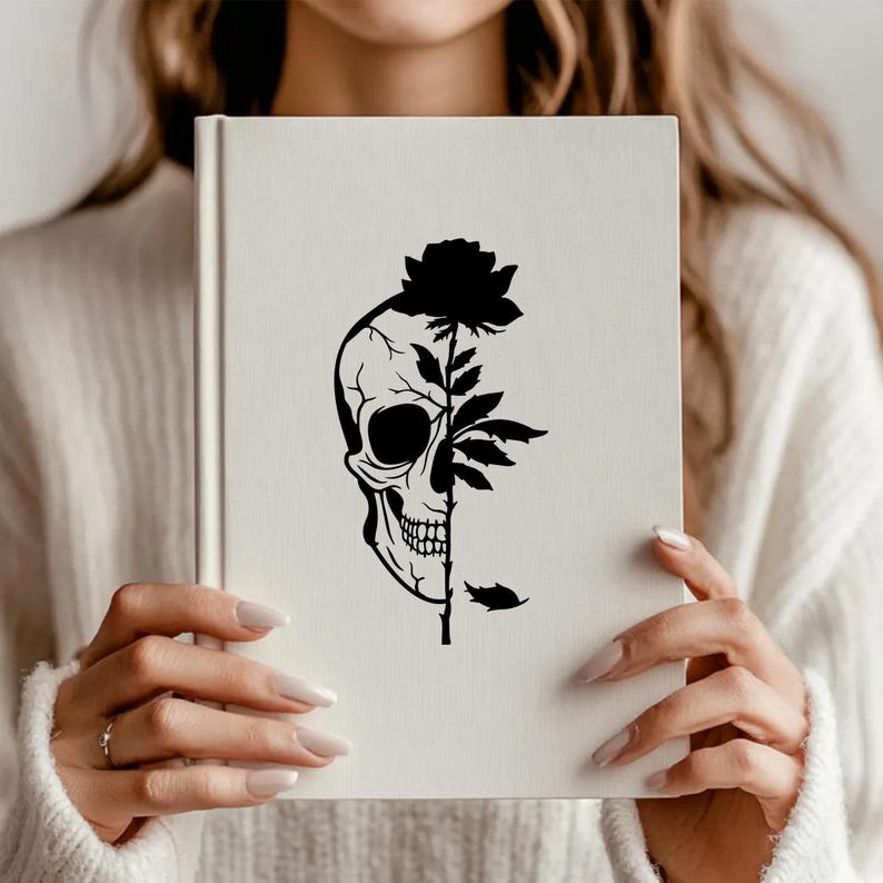 Skull Rose SVG PNG: Floral Skull Rose Design - Cricut Silhouette ...