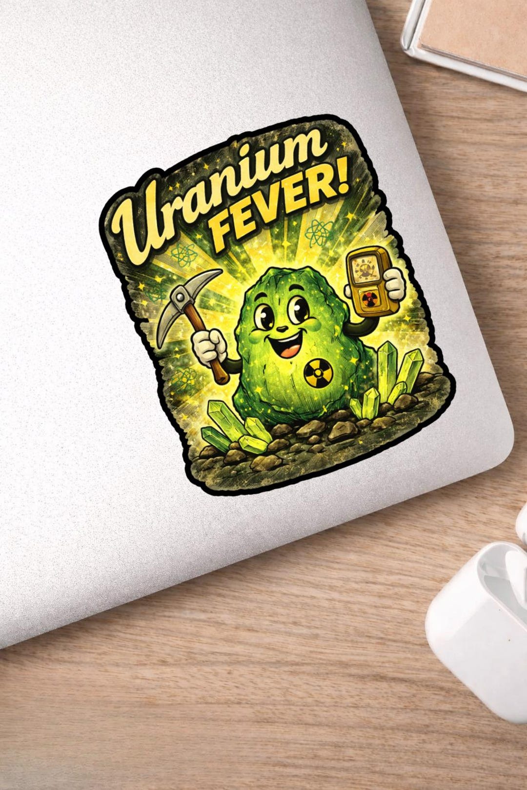 Uranium Fever Sticker | Retro Atomic Cartoon Vinyl Sticker | Nuclear ...