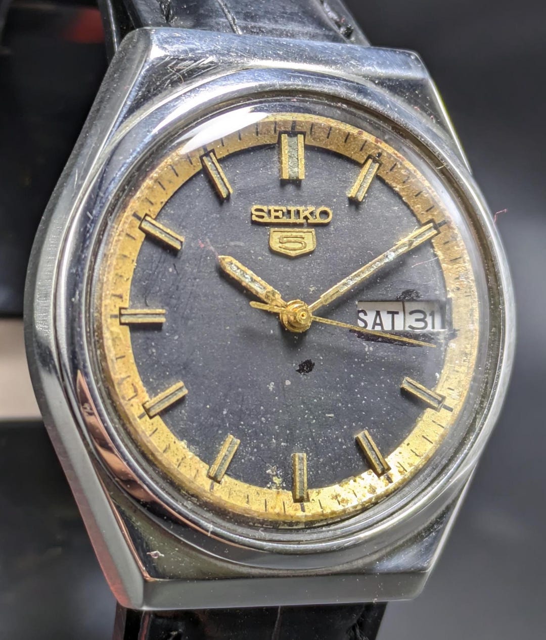 Vintage Seiko 5 Diver's Style Automatic Day Date Movement No. 6349A ...