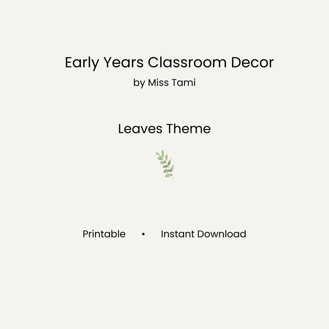 Leaves Theme Classroom Decor | Early Years Printable Wall Displays - Etsy