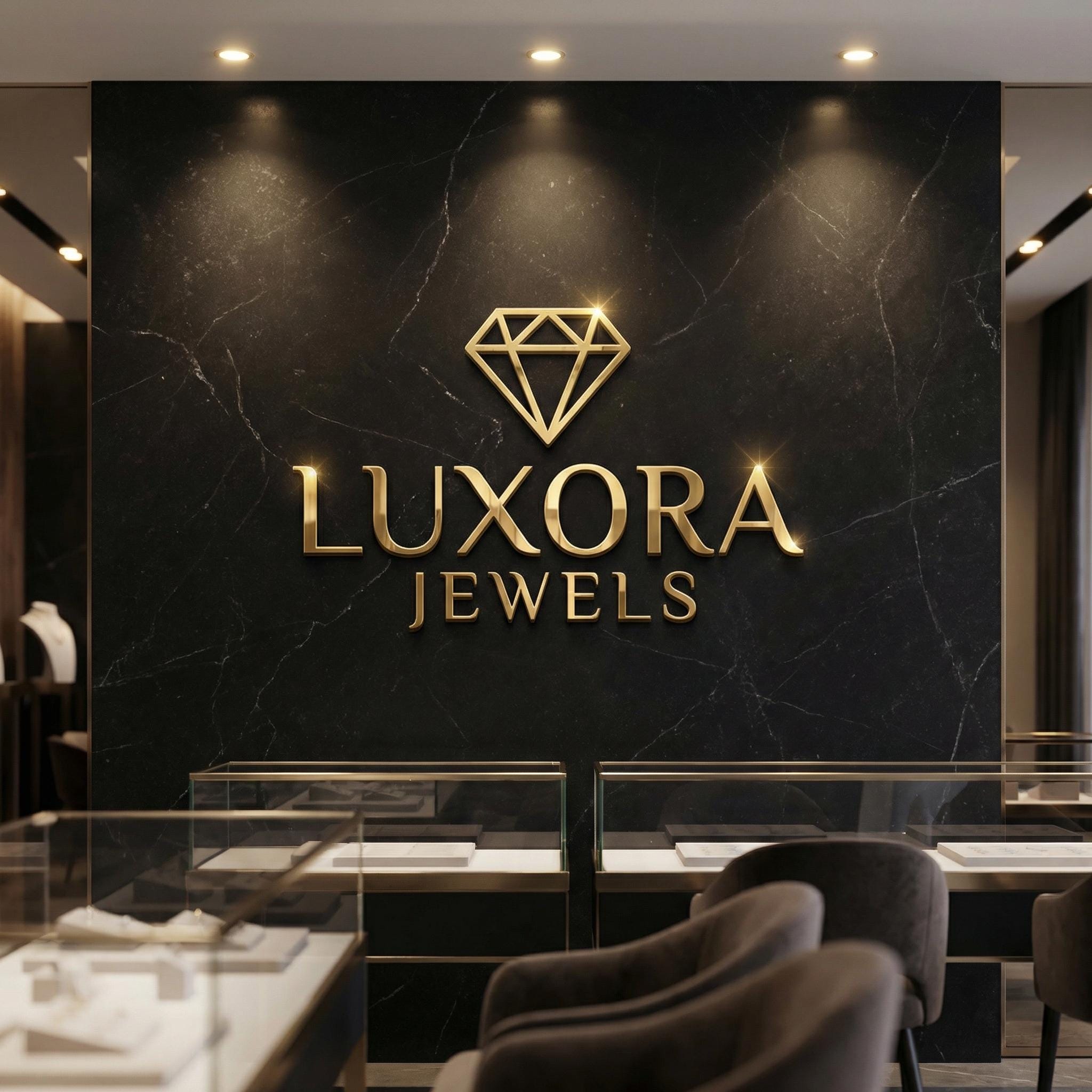 Custom Jewelry Store Wall Logo Sign – Gold Acrylic Boutique Branding ...