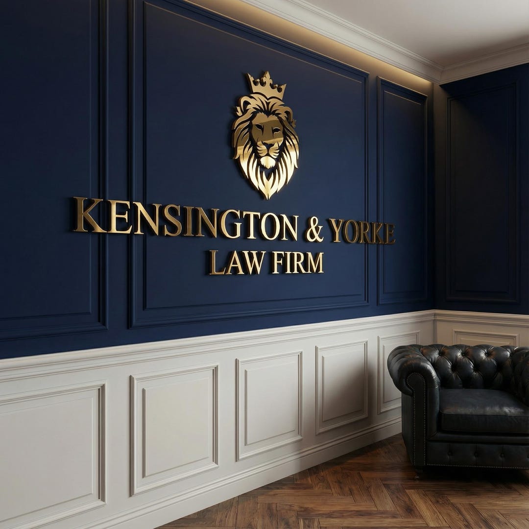 Custom Law Firm Sign | Gold 3D Acrylic Attorney Logo | Lawyer Office ...