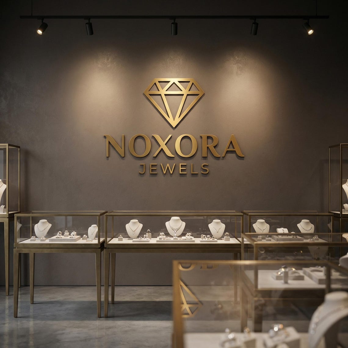 Custom Jewelry Store Wall Logo Sign – Gold Acrylic Boutique Branding ...