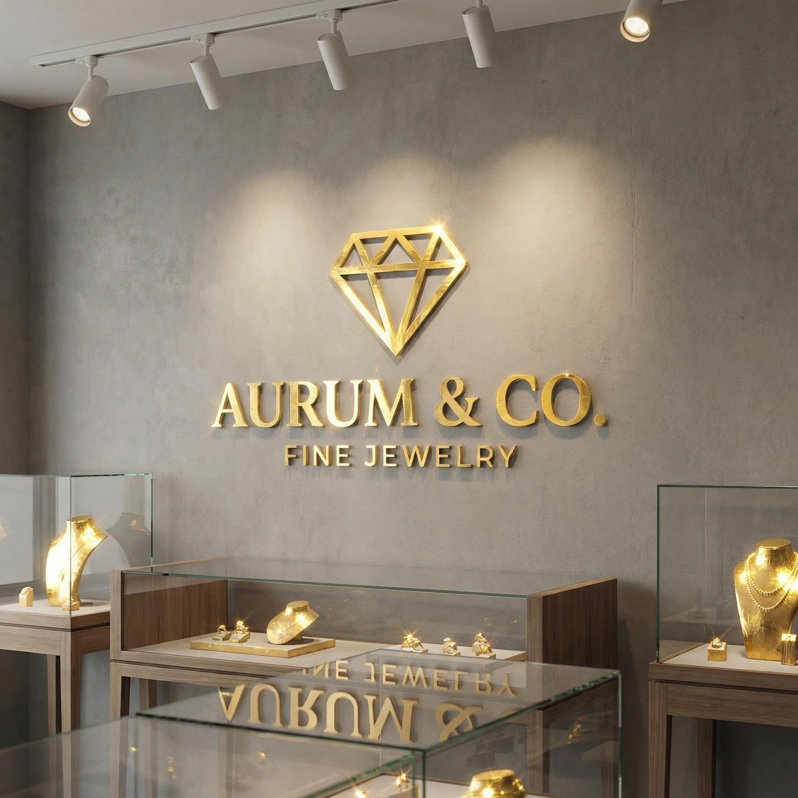 Custom Jewelry Store Wall Logo Sign – Gold Acrylic Boutique Branding ...