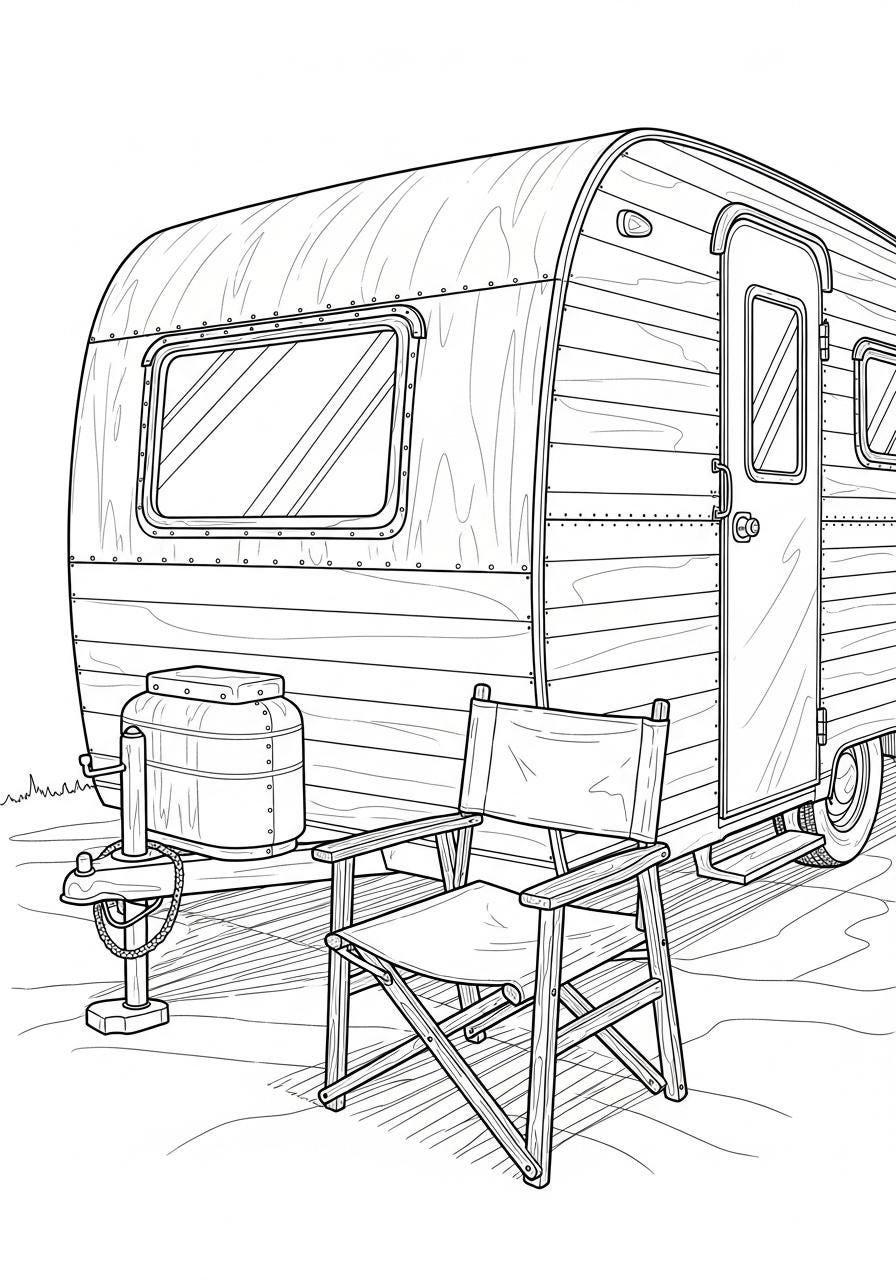 The Quiet Road: Vintage Camper Coloring Pages - Etsy