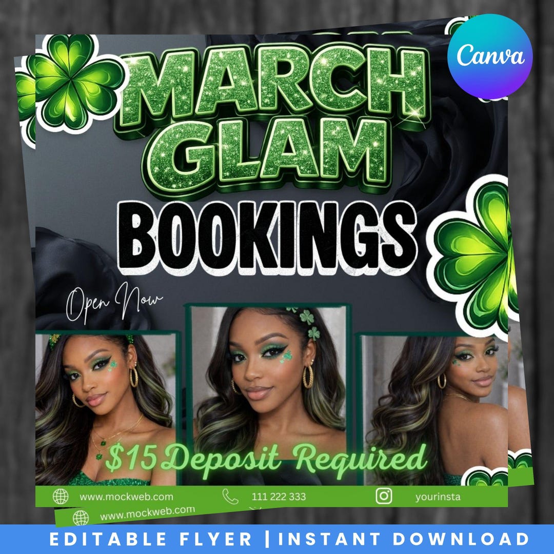 March Specials Flyer Template, Editable Canva Booking Flyer, March ...