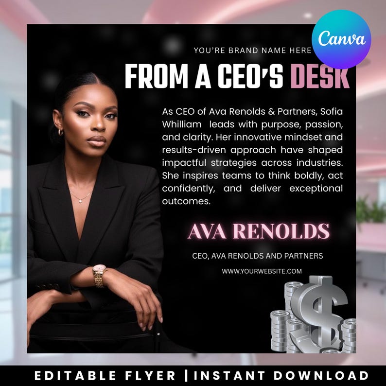 Meet the CEO Flyer, File & Event Flyer, Corporate Canva Template, DIYD ...