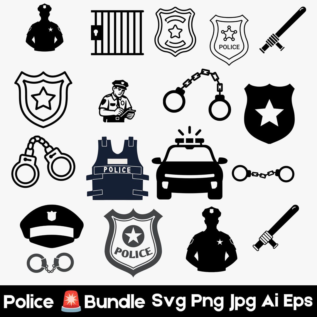 Police Officer SVG Bundle, Cricut, PNG DXF (instant Download) Police ...