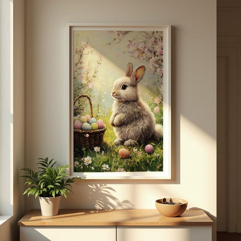 Easter Bunny Wall Art Bundle - 16 High-quality Digital Prints, Artistic ...