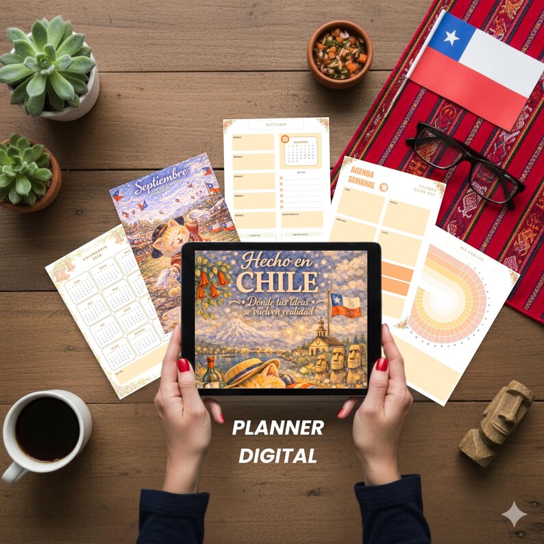 Digital Planner 2026 Chile | Digital Agenda With Kittens | Calendar ...