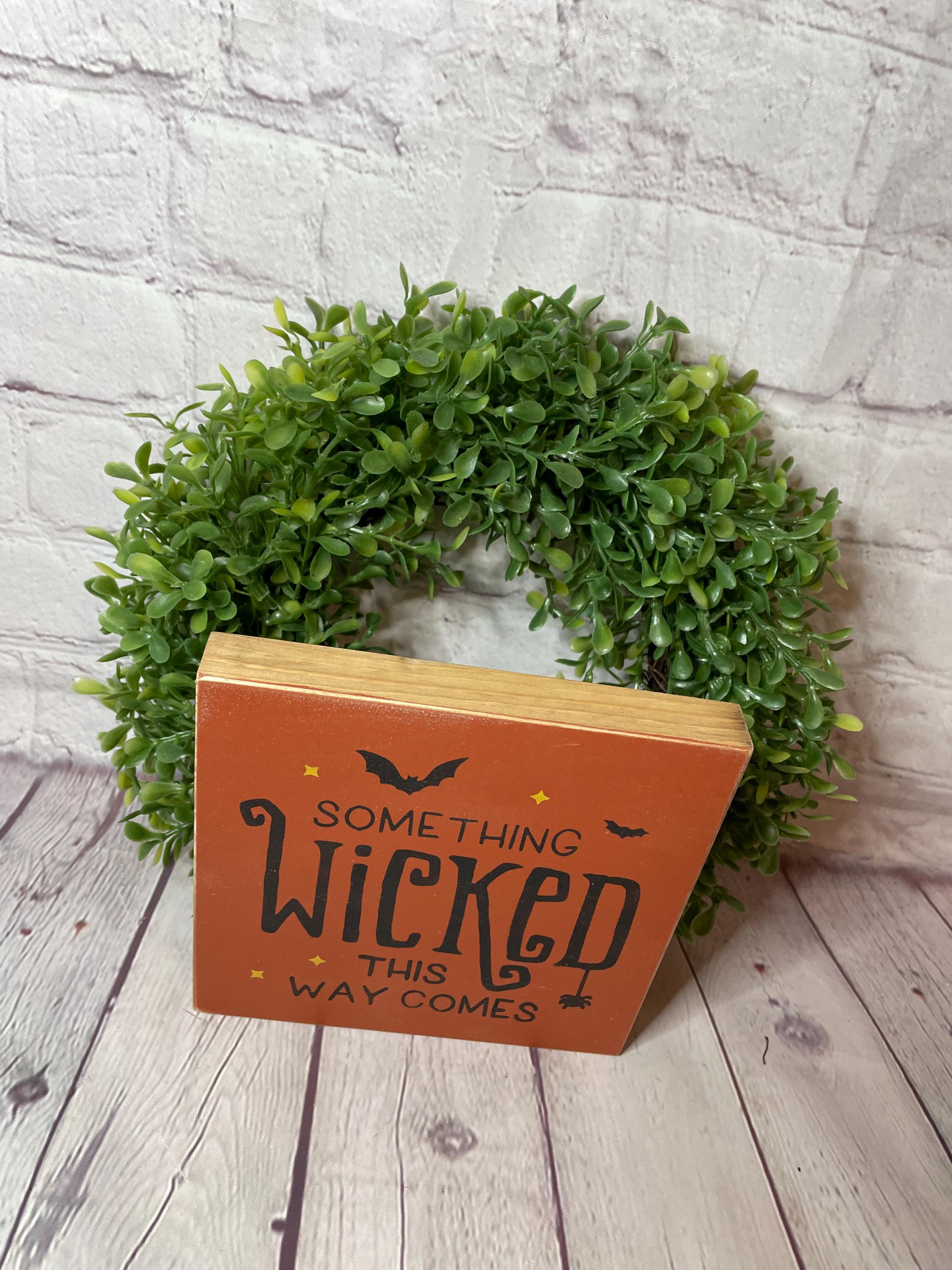 Something Wicked, Wood Sign, Halloween Sign, Tiered Tray Decor, Shelf ...