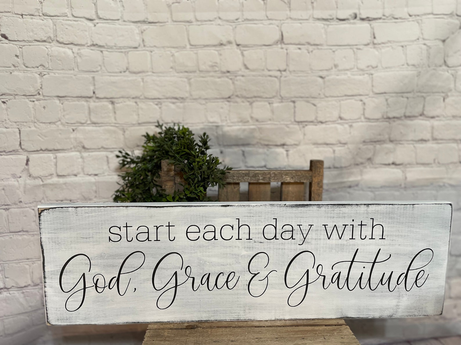 God Grace and Gratitude Sign/ Religious / Farmhouse / Faith /wood Sign ...