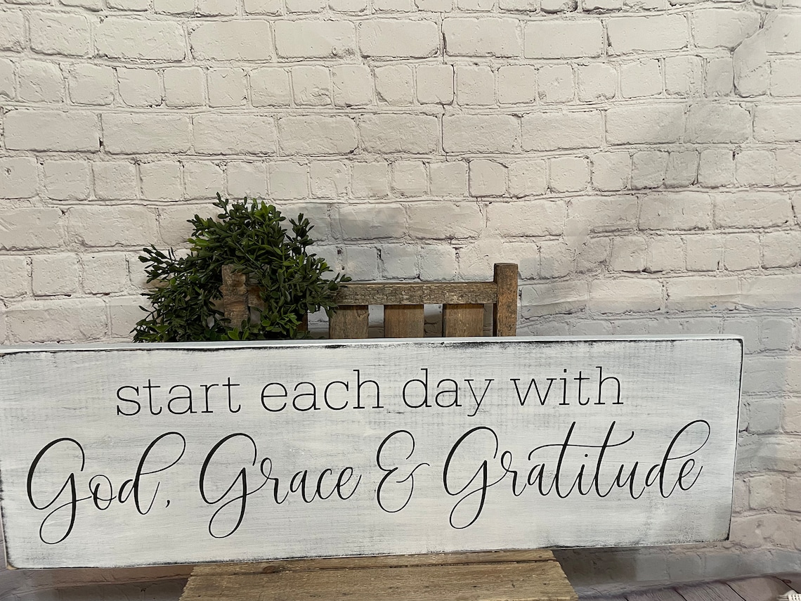 God Grace and Gratitude Sign/ Religious / Farmhouse / Faith /wood Sign ...
