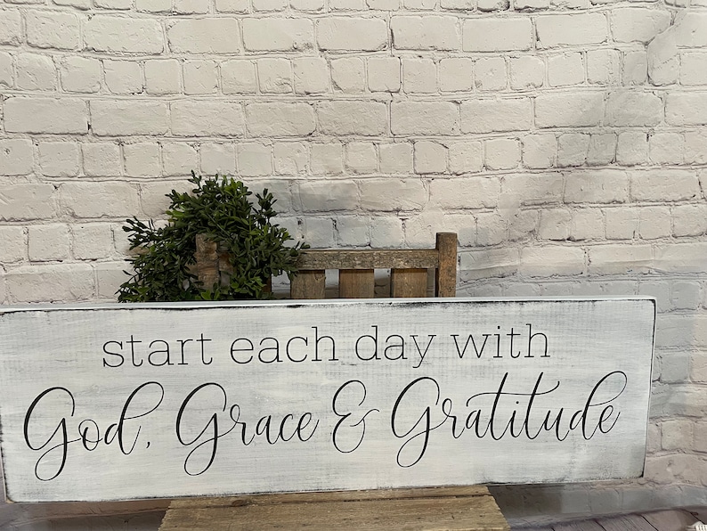 God Grace and Gratitude Sign/ Religious / Farmhouse / Faith /wood Sign ...