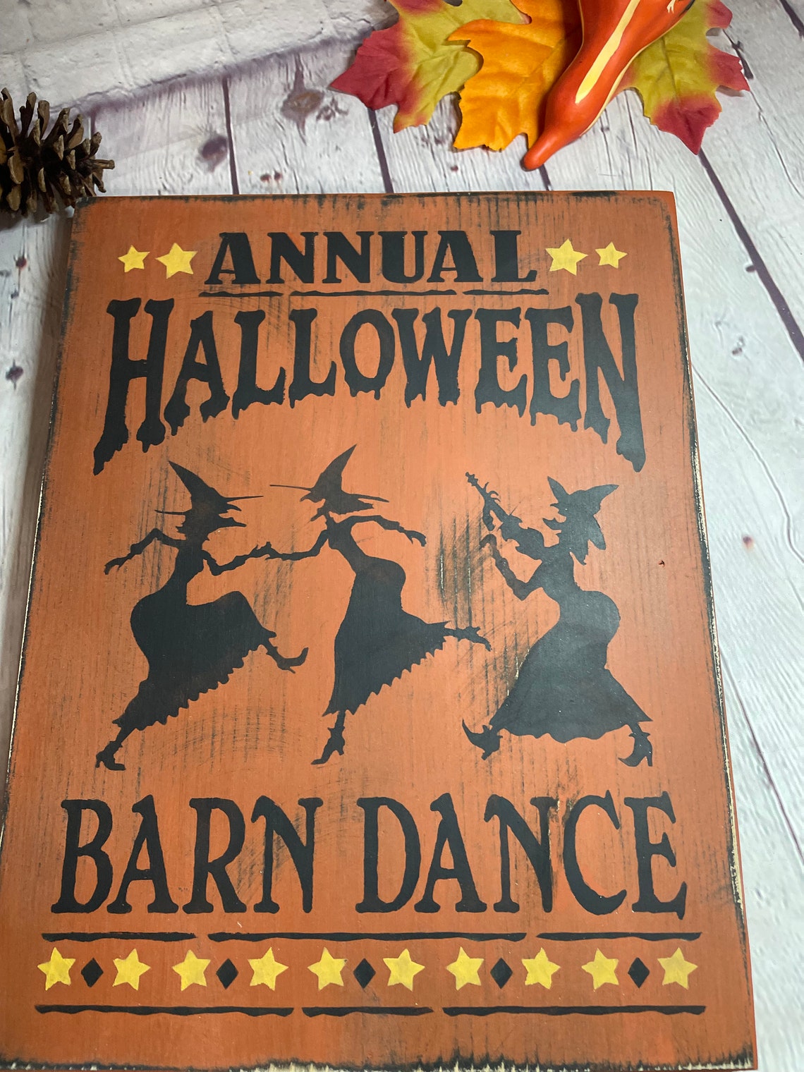 Barn Dance Halloween Sign/ Primitive Sign/ Halloween Primitive Sign ...