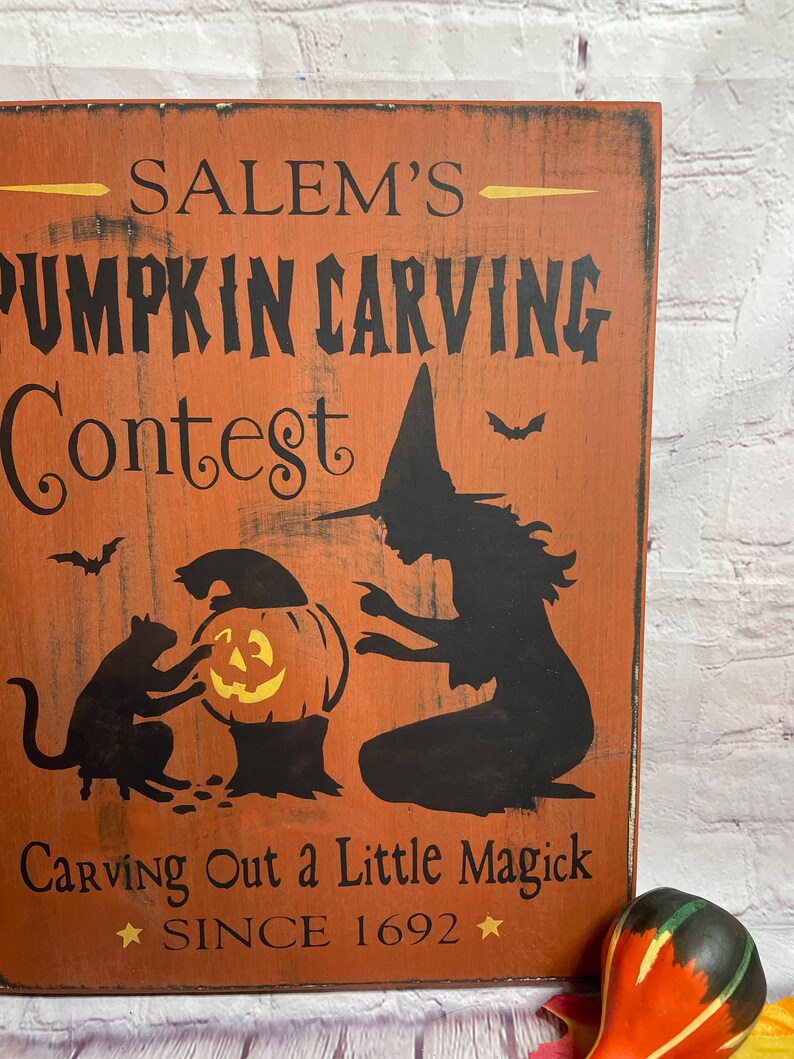 Pumpkin Carving Halloween Sign/ Primitive Sign/ Halloween Primitive ...