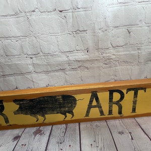 Folk Art Sign, Folk Art Pig, Wood Sign, Primitive, Farmhouse, Rustic ...