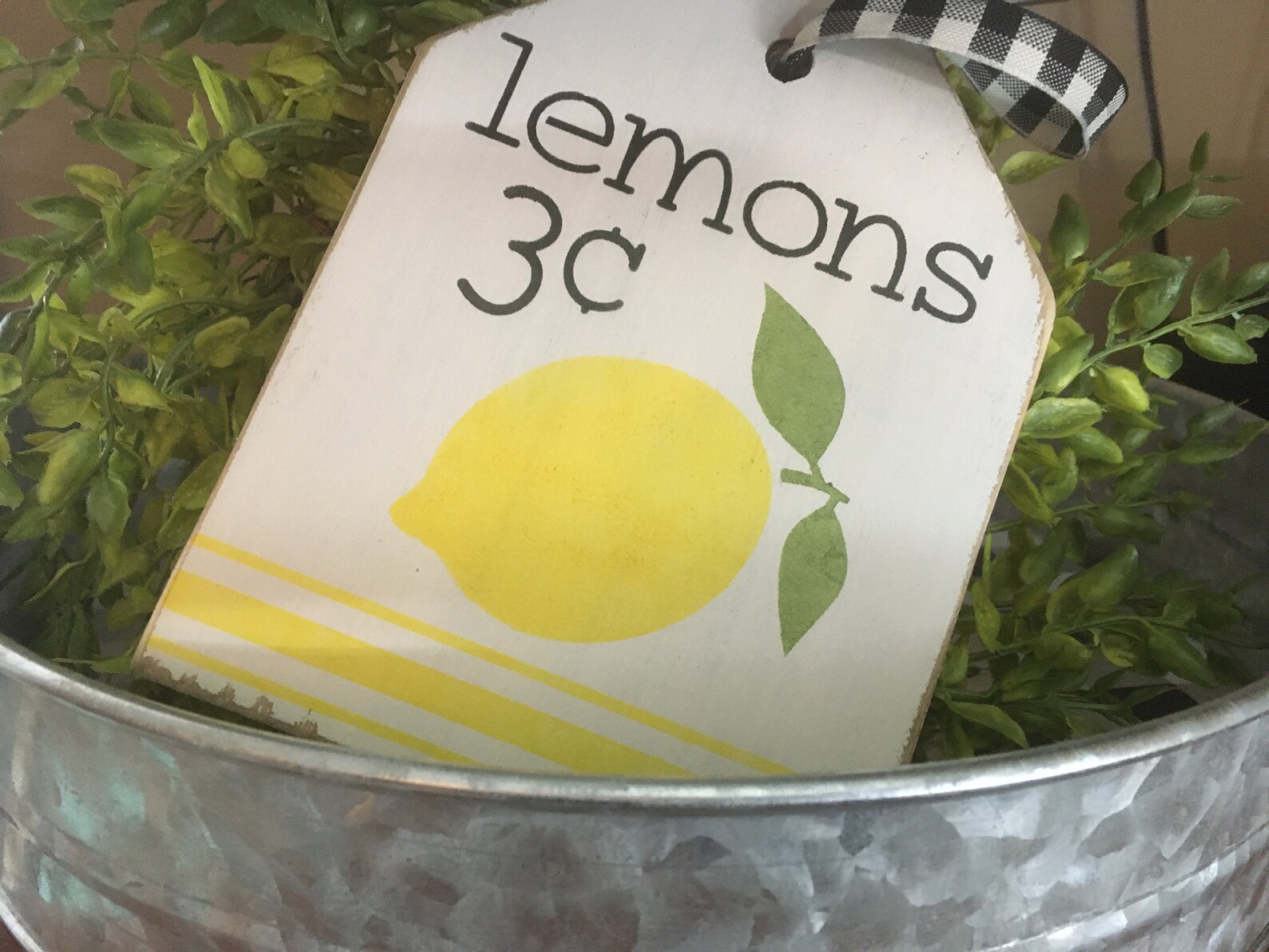 Tiered Tray Tag, Wood Tag, Lemon Decor, Home Decor, Lemons, Farmhouse ...