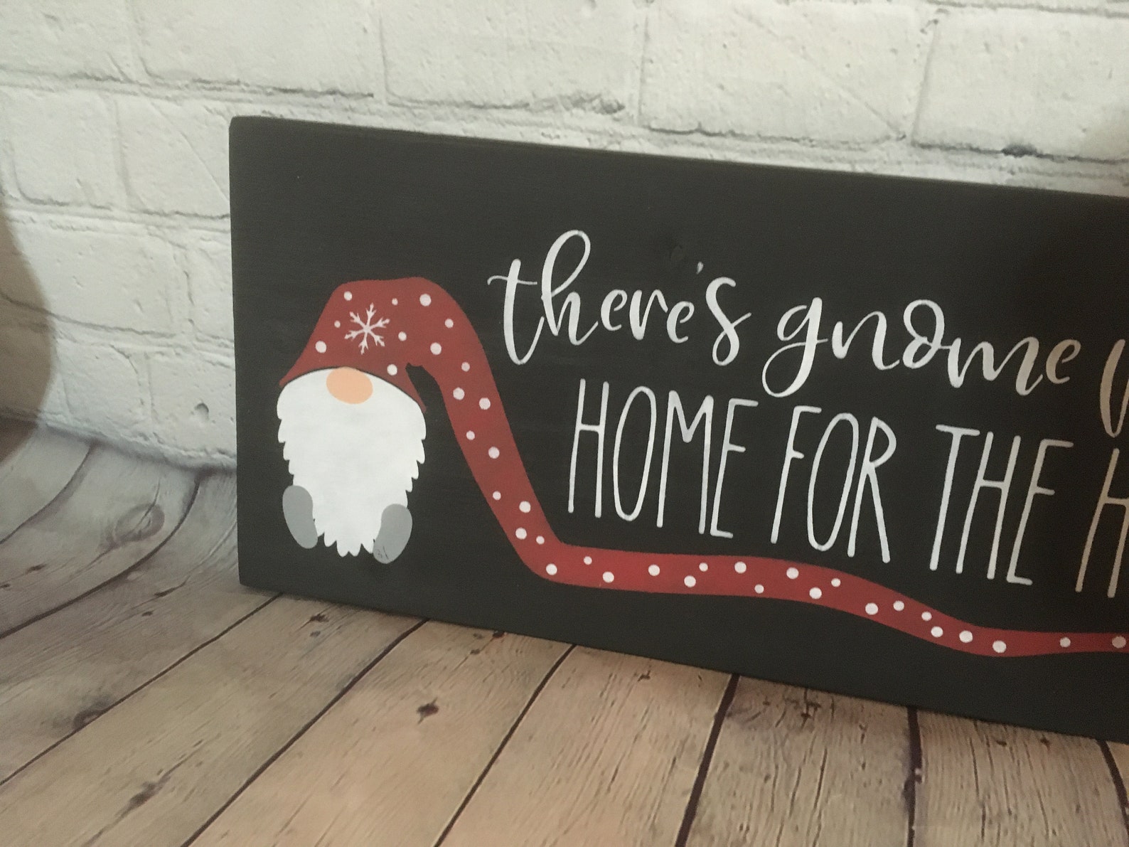 Gnome Christmas Sign - Christmas Wood Sign, Home Decor, Seasonal, Gnome ...