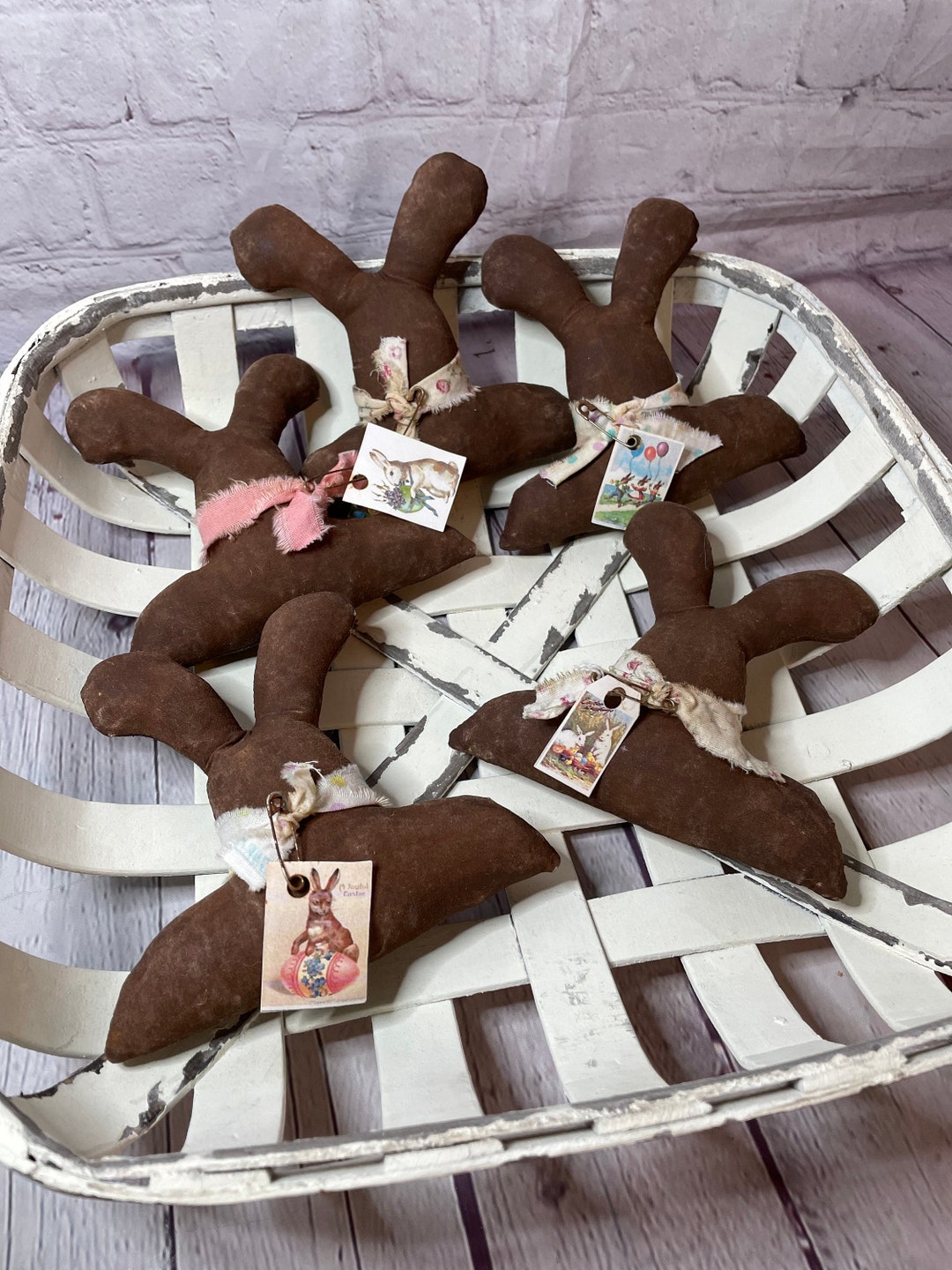 Primitive Chocolate Bunny Ornie, Easter Bunny, Tiered Tray Decor, Bowl ...