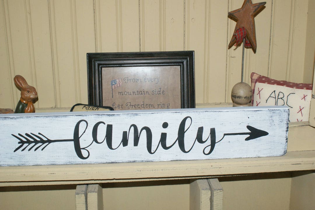 Family Arrow Sign, Wall Decor, Homestead, Rustic, Primitive, Country ...