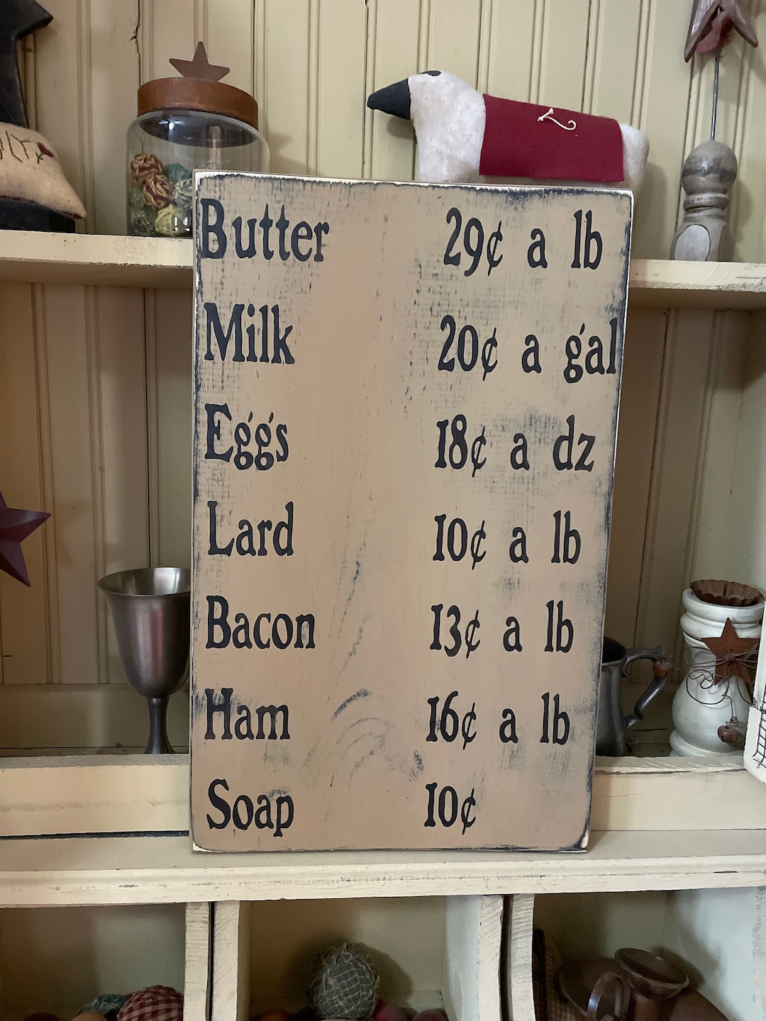 Primitive Kitchen Wood Sign, Early American Style, Country, Early Goods ...