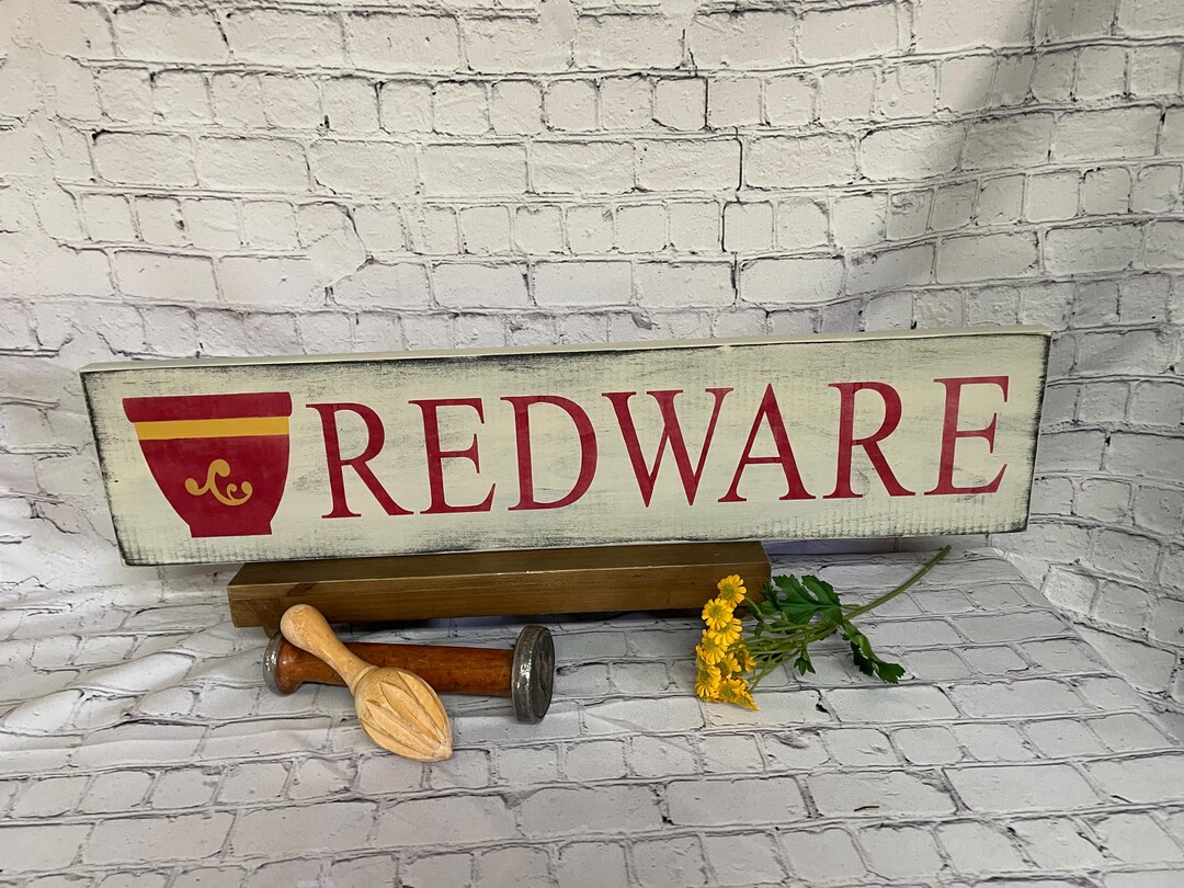 Red Ware Pottery Sign, Vintage Style, Stoneware Collector, Wood Sign ...