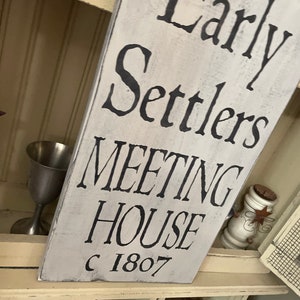 Early Settlers Sign, Primitive Kitchen Wood Sign, Early American Style ...