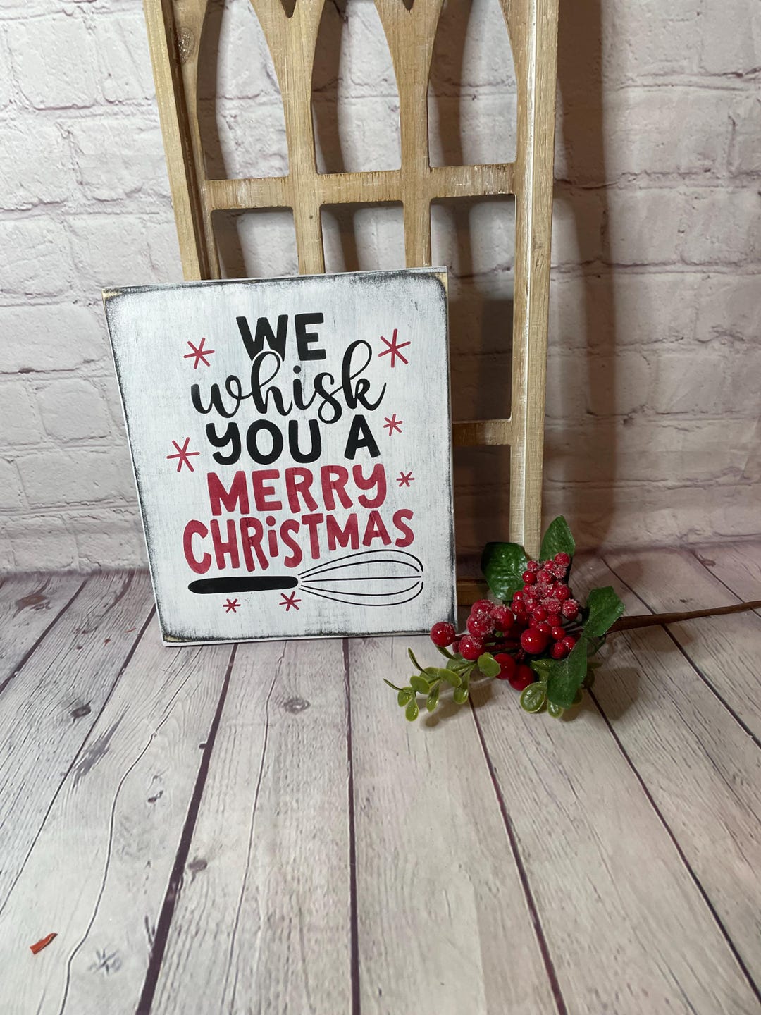 We Wisk You a Merry Christmas, Wood Sign, Christmas Decor, Farmhouse ...