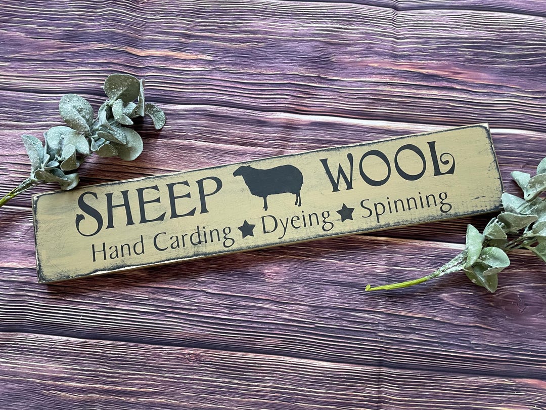 Sheep Wool Wood Sign, Primitive, Country, Weavers, Sheep Collector ...