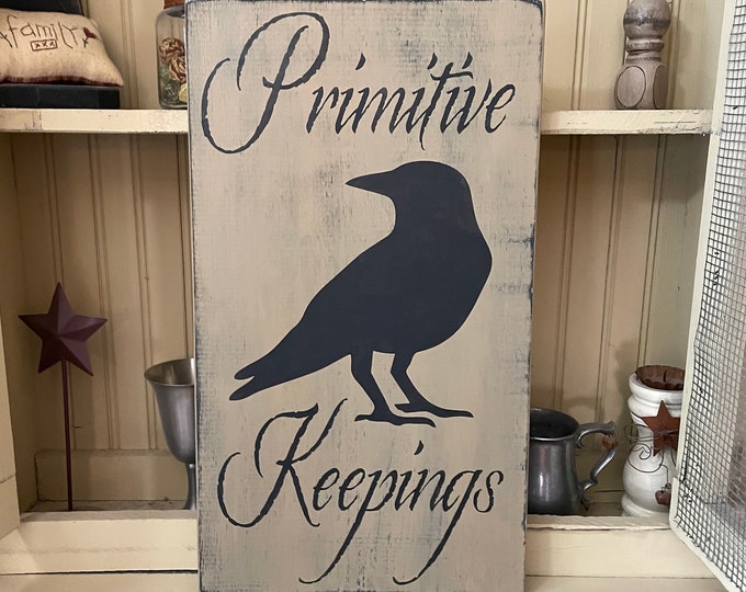 Primitive Keepings Crow Sign, Country, Colonial, Farmhouse, Early Goods ...