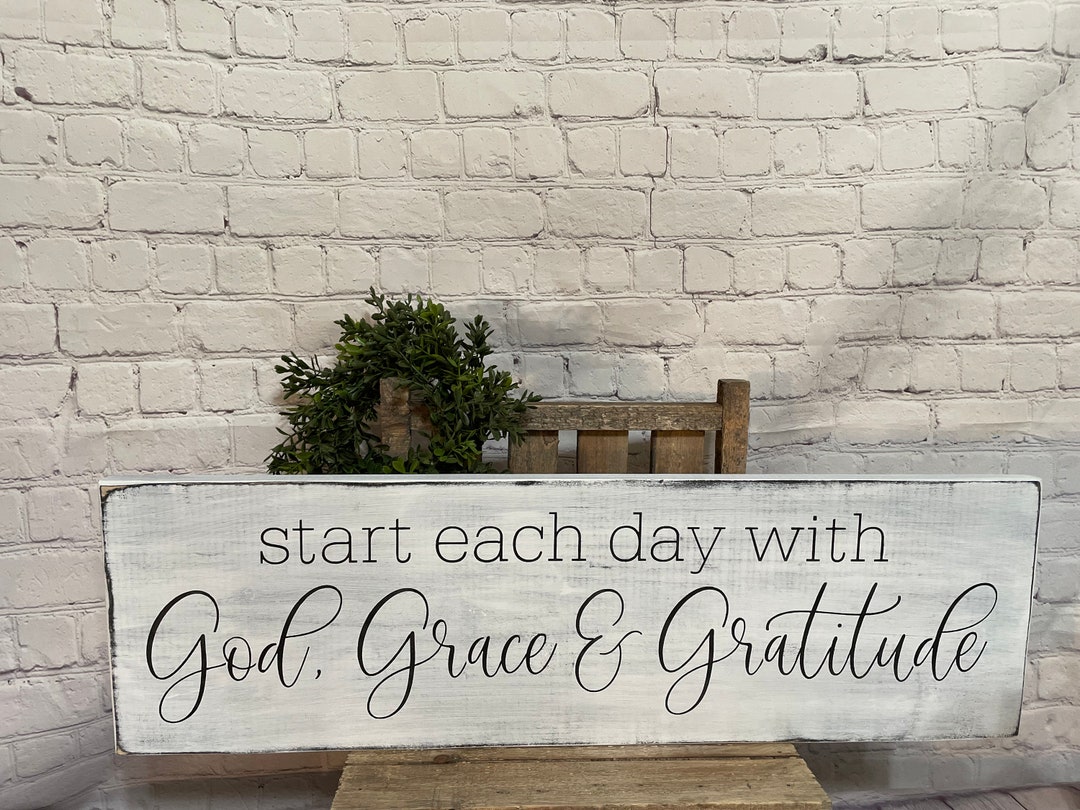 God Grace and Gratitude Sign/ Religious / Farmhouse / Faith /wood Sign ...
