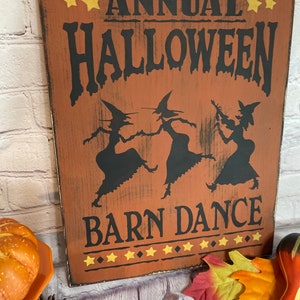 Barn Dance Halloween Sign/ Primitive Sign/ Halloween Primitive Sign ...