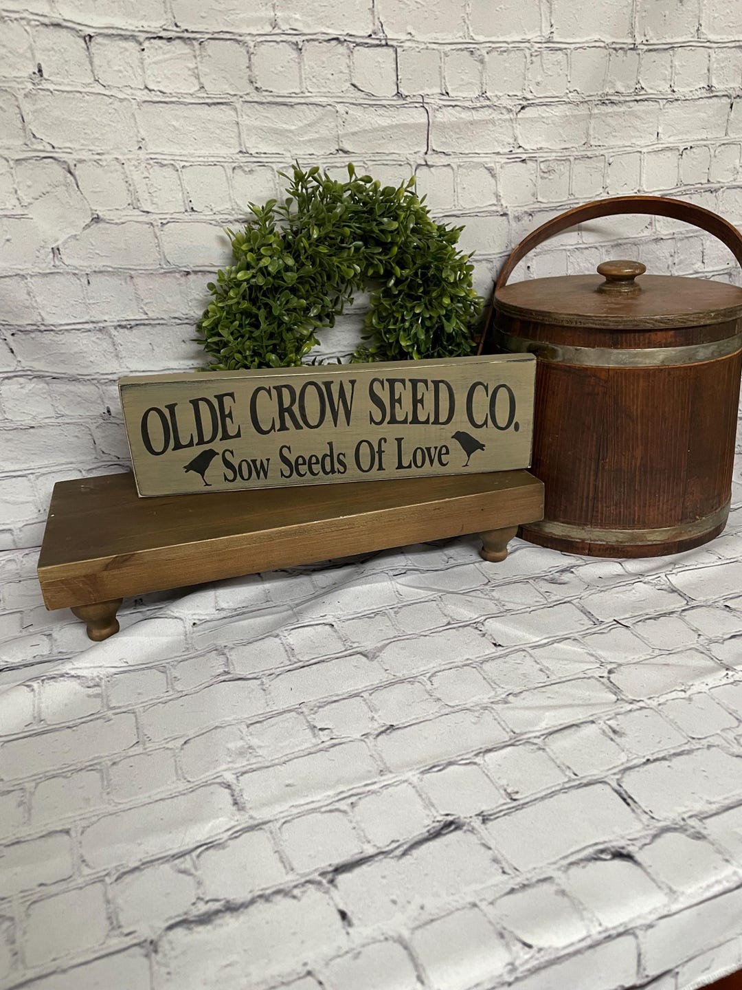 Olde Crow Seed Co. Wood Sign, Primitive Decor, Shelf Sitter Plaque ...