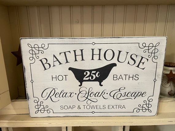 Bath House Primitive Sign Bathhouse Wood Sign Primitive - Etsy