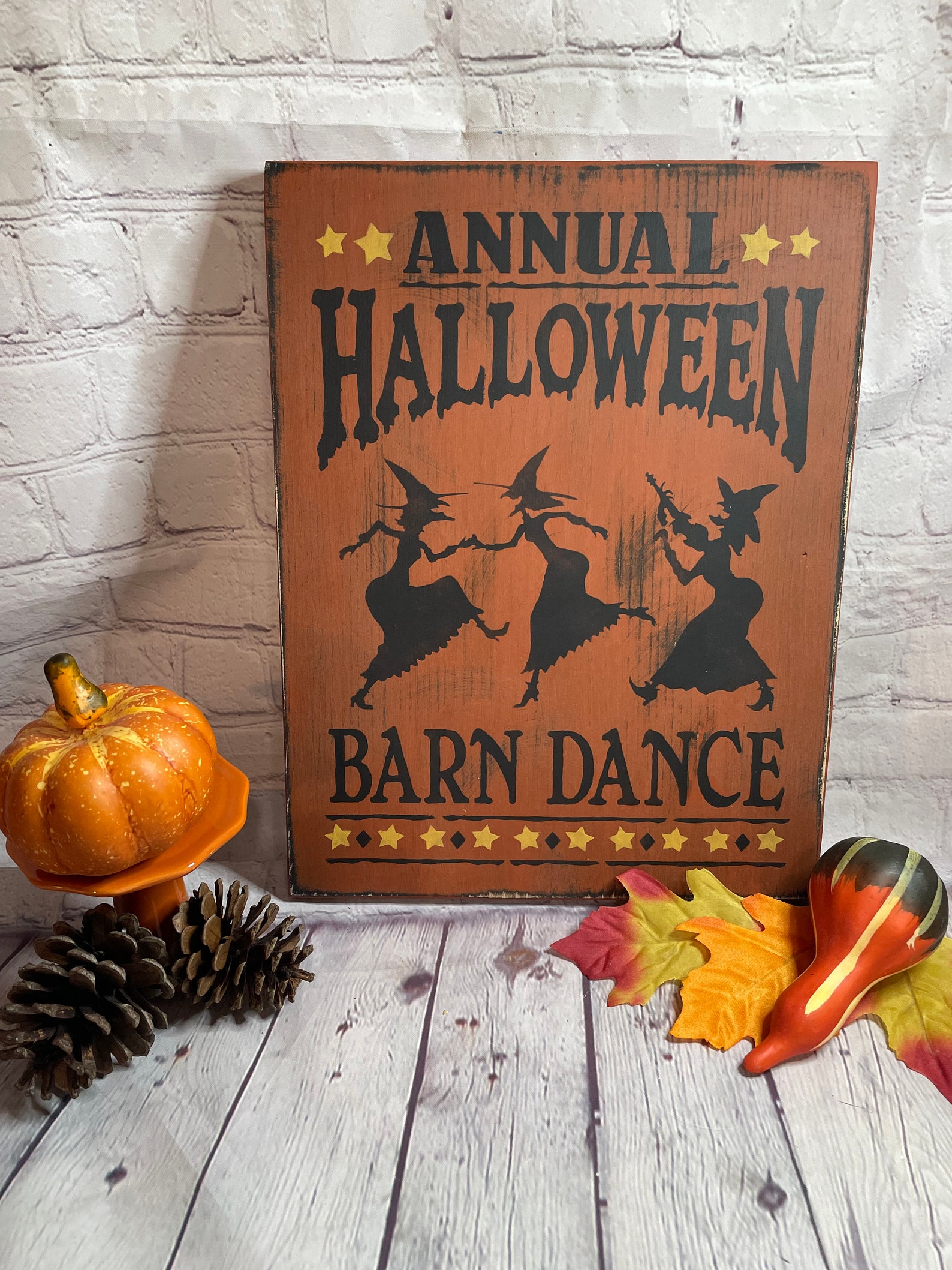 Barn Dance Halloween Sign/ Primitive Sign/ Halloween Primitive Sign ...
