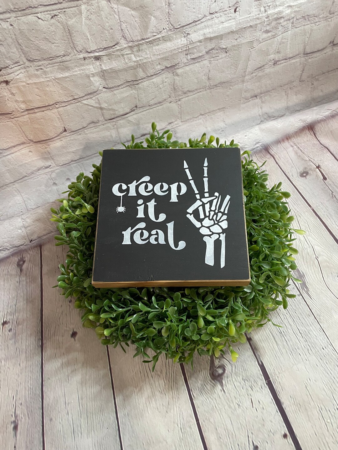 Creep It Real Wood Sign, Halloween Sign, Tiered Tray, Shelf Sitter ...