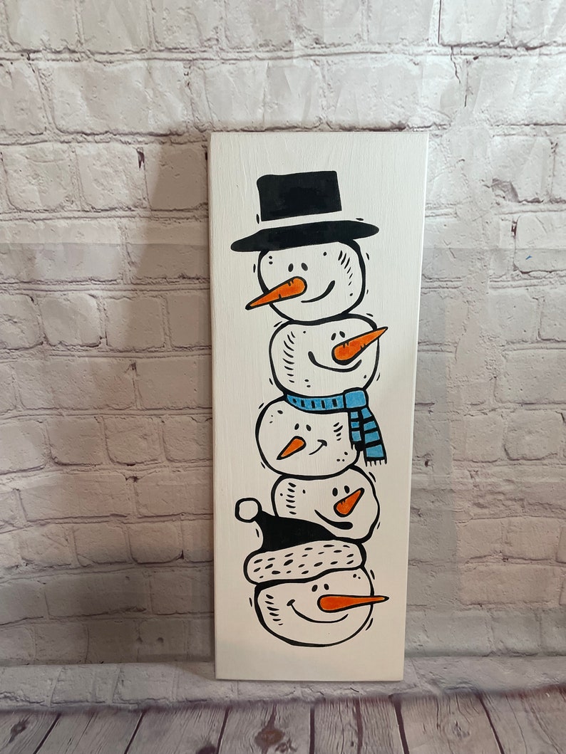 Snowmen Wood Sign, Snowmen Stack Sign, Primitive, Country, Farmhouse ...