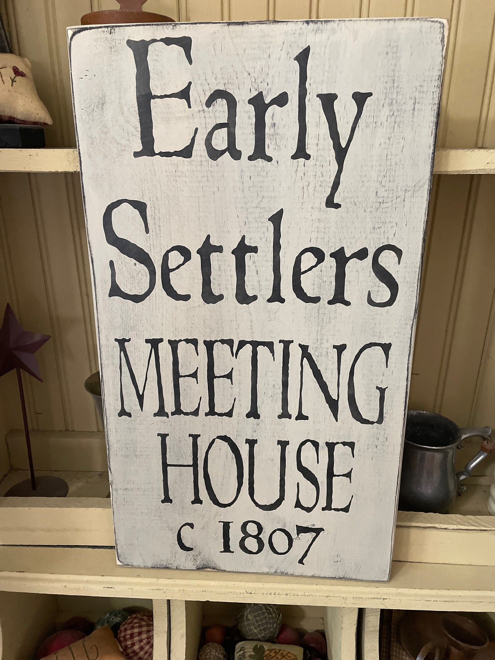 Early Settlers Sign, Primitive Kitchen Wood Sign, Early American Style ...
