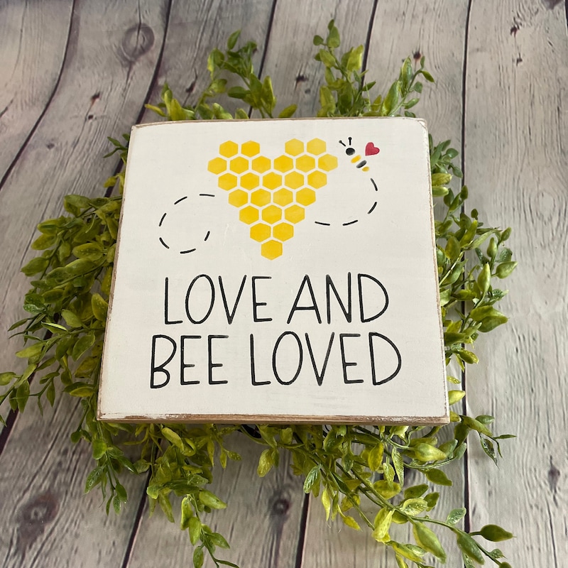 Wood Block Bee Sign - Etsy